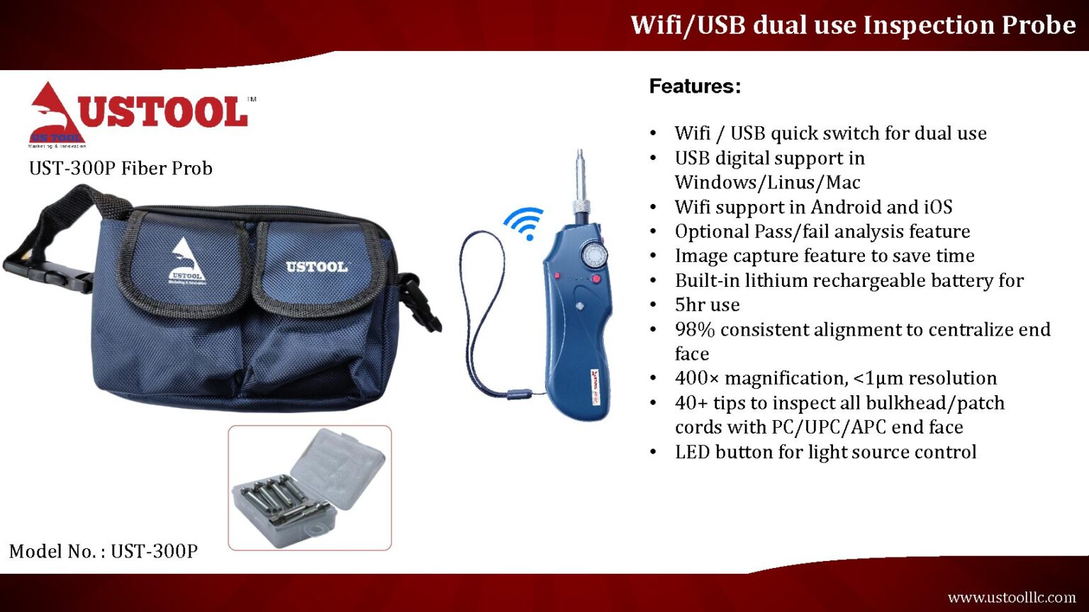 UST-300P Wifi/USB Dual Use Inspection Probe