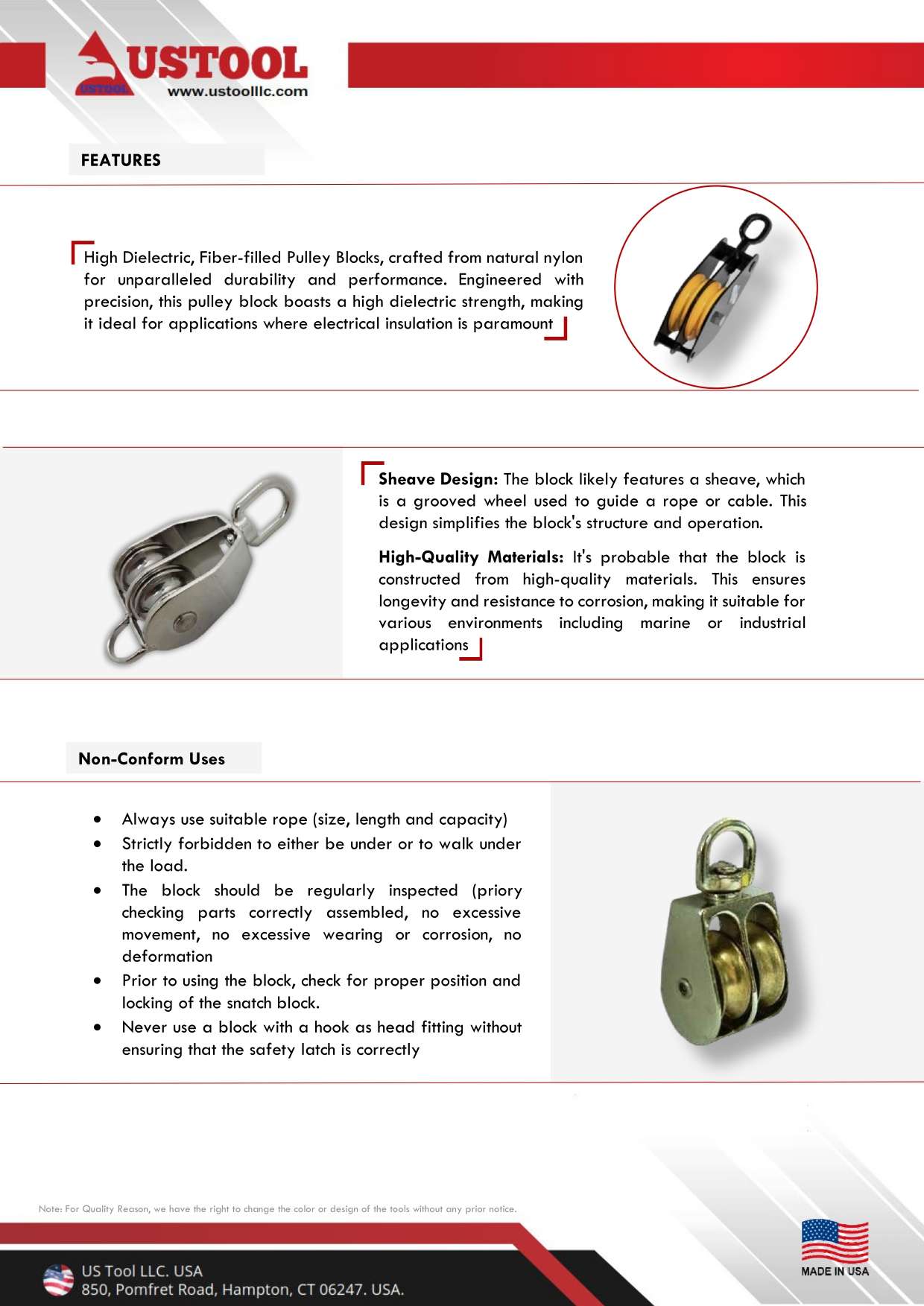 UST-DSB2 Block Double Sheave